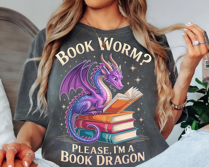 Book Dragon PNG - Funny Fantasy Reader Clipart (digital Download) - Etsy