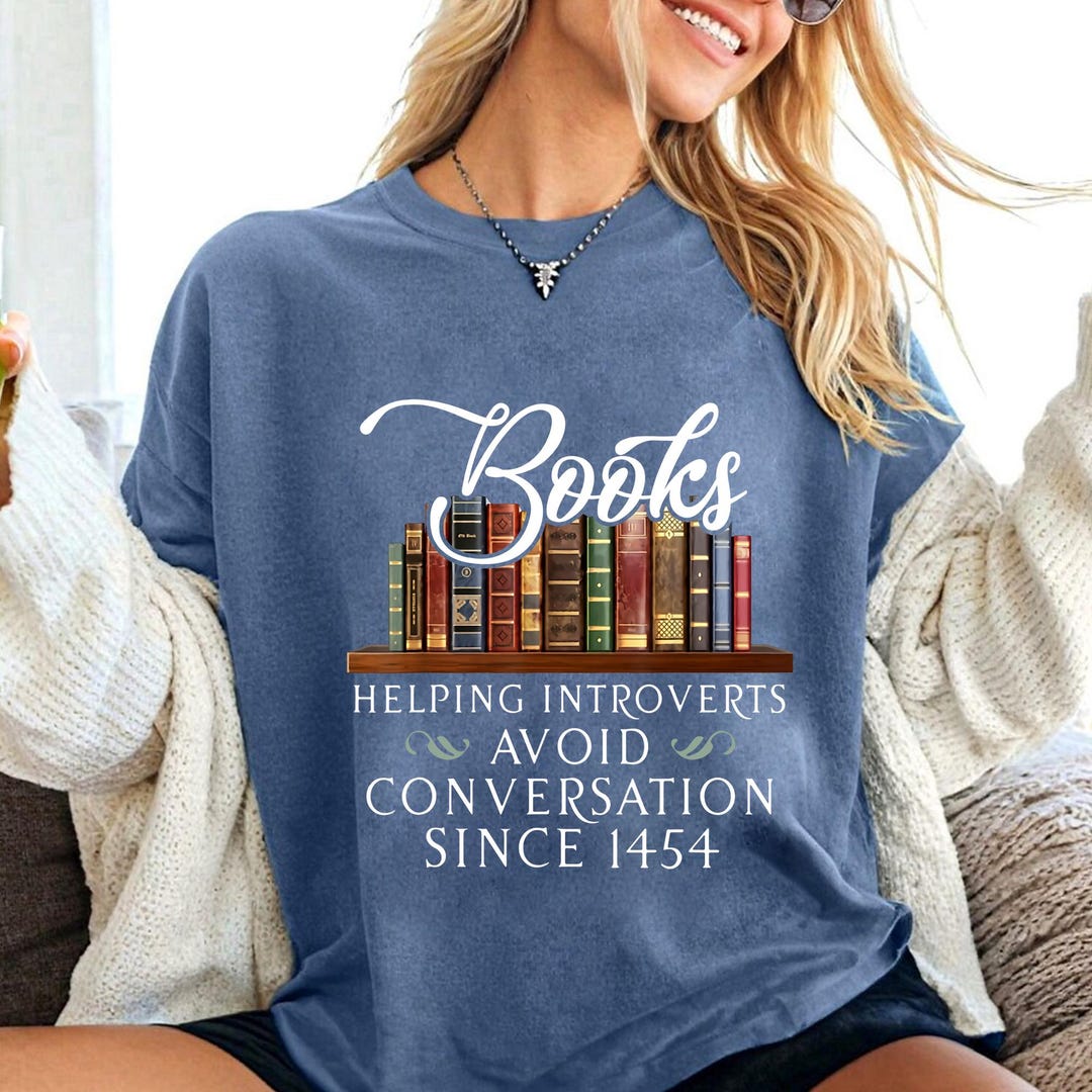 Funny Introvert Book PNG | Books Helping Avoid Conversation Since 1454 ...