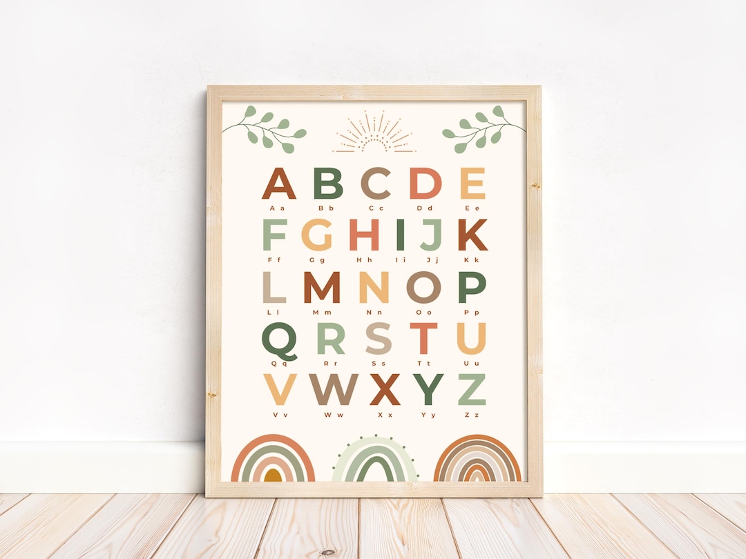 Boho Alphabet Poster, Educational Poster Print, Homeschool and ...
