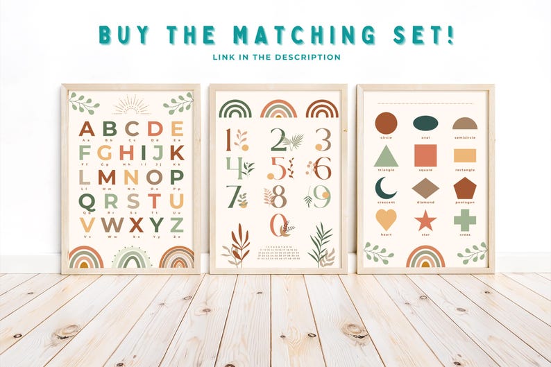 Boho Alphabet Poster, Educational Poster Print, Homeschool and ...