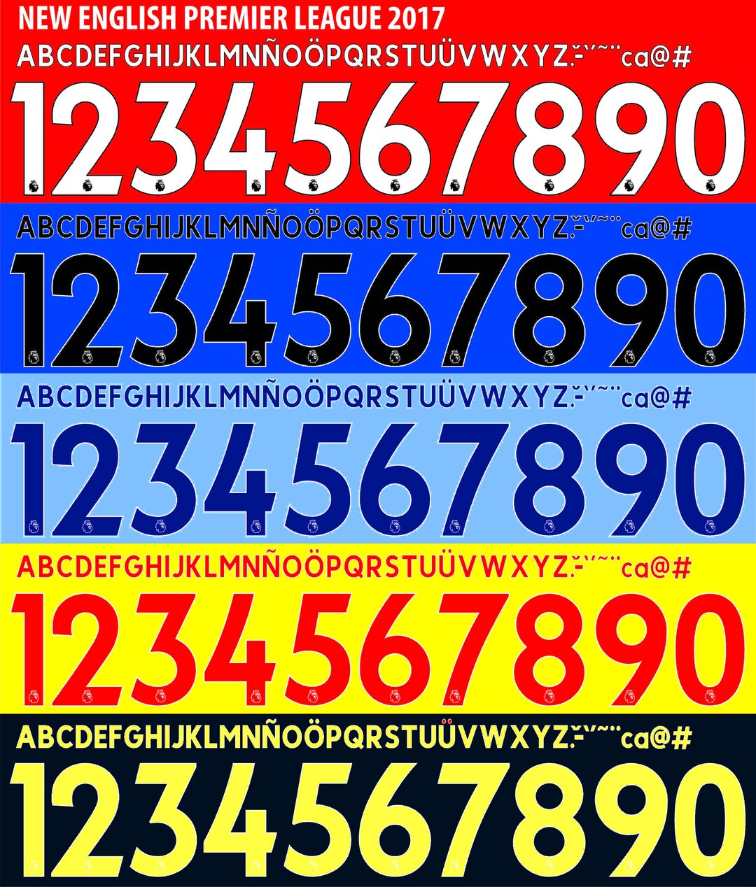 Font Vector English Premier League 2017 2023 Nameset - Etsy