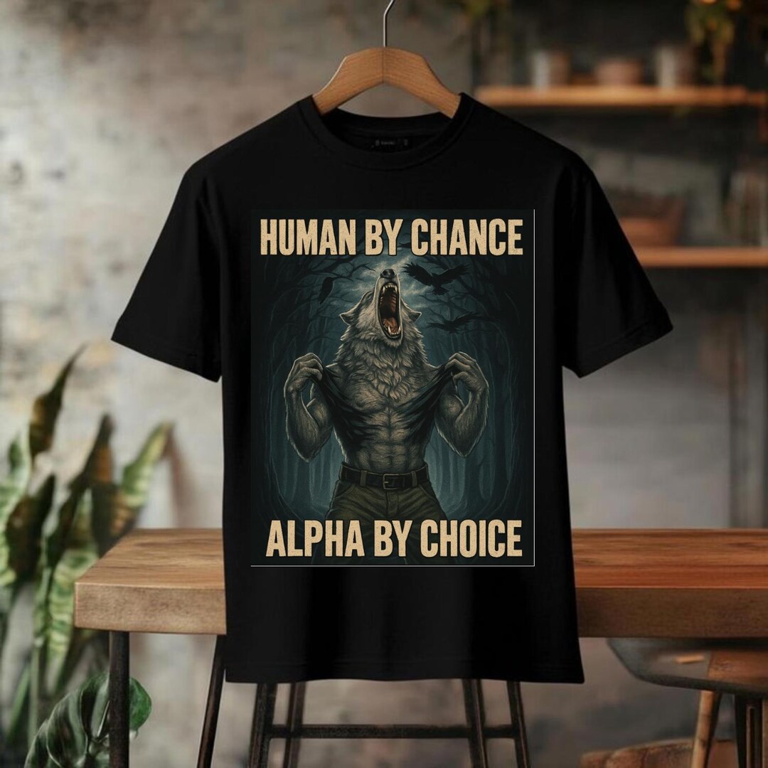Human by Chance Alpha by Choice Wolf PNG Funny Meme Design for Cricut ...