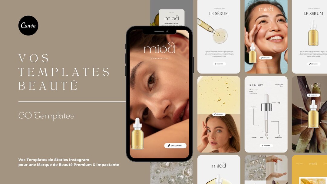 60 Editable Canva Stories Templates, Social Media Content for Beauty ...