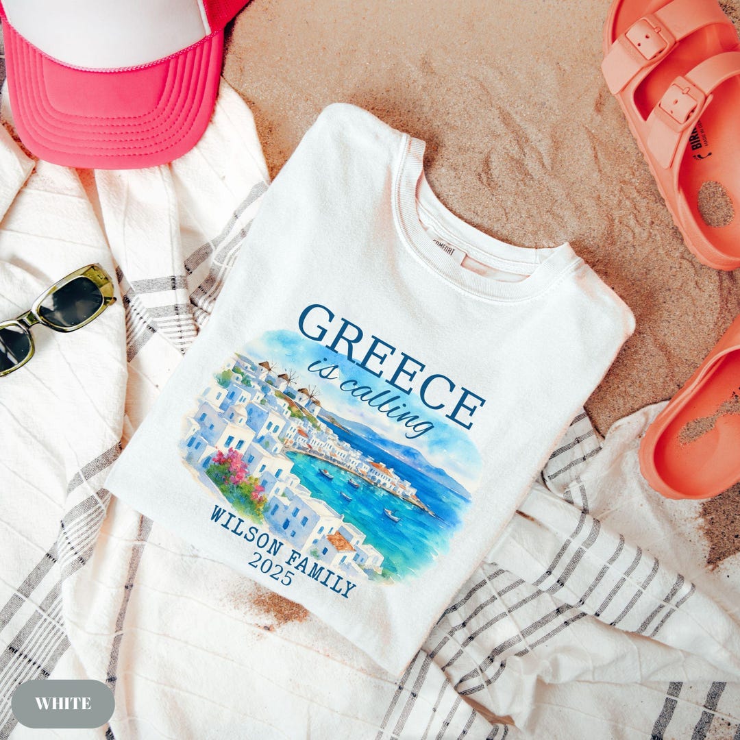 Comfort Colors® Custom Greece Vacation 2026 Shirt, Mediterranean Family ...