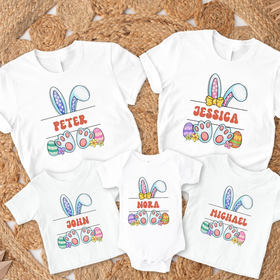 Custom Easter Family Matching Tshirts, Kids Easter Tee, Easter Bunny ...