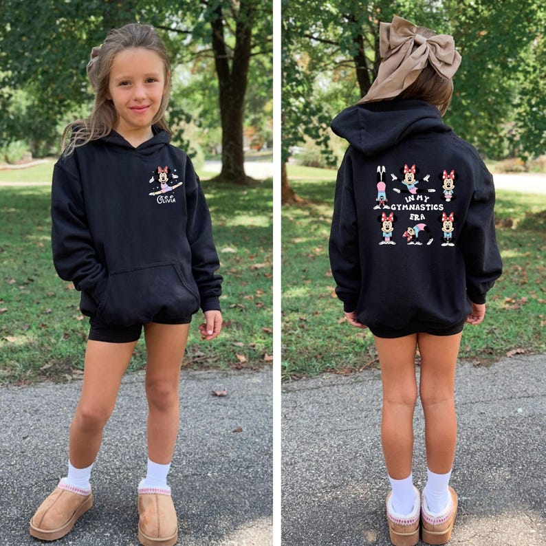 Custom Disney Minnie Mouse Gymnastics Sweatshirt for Girl, Custom Name ...