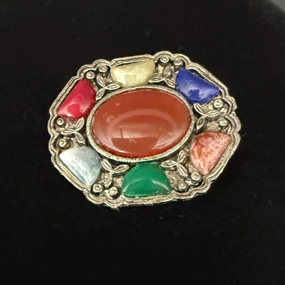 Vintage Celtic JEM 71 Scottish Kilt Pin Agate Brooch - Etsy