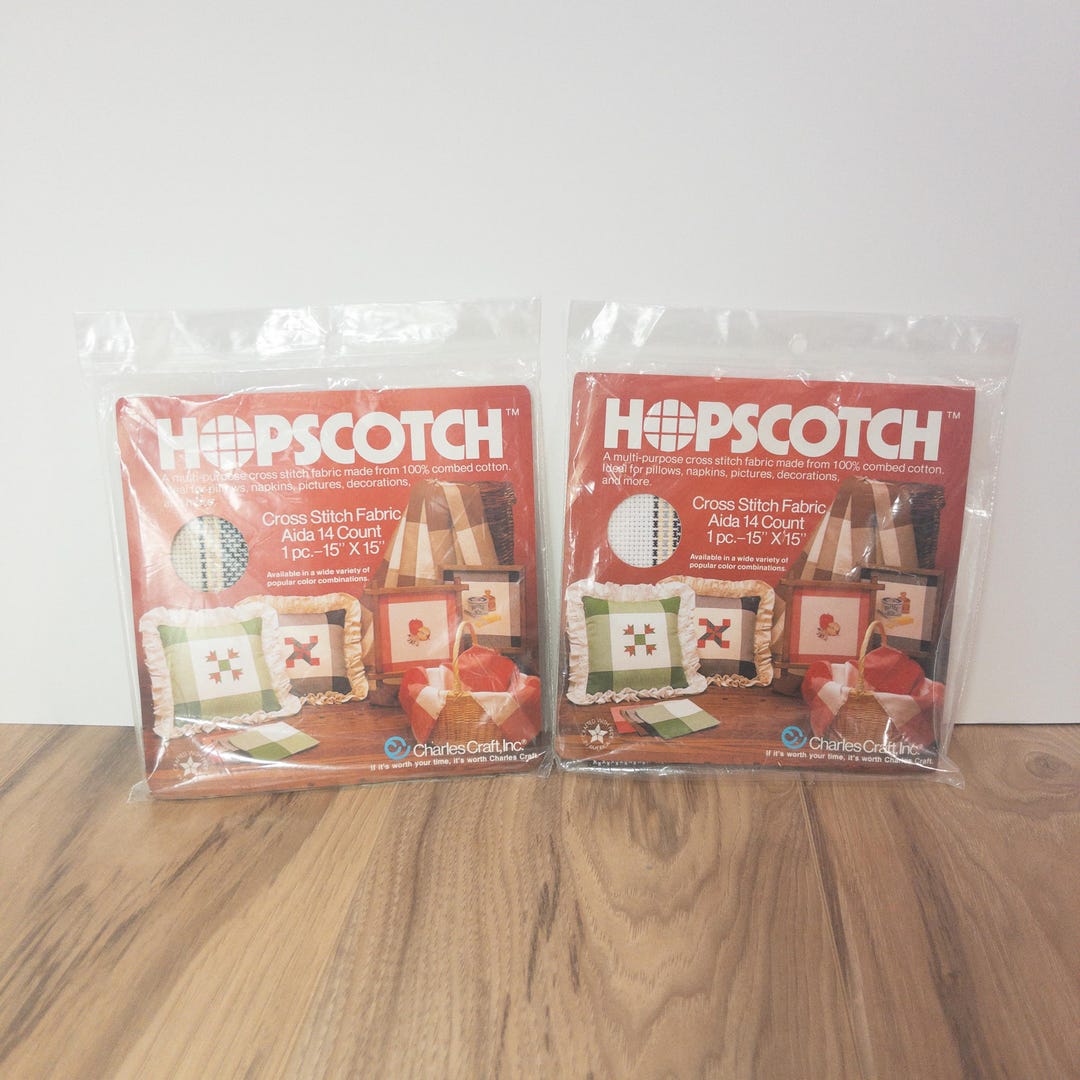 Set of 2 Vintage Hopscotch Cross Stitch Aida 14ct NOS 15 X 15 - Etsy