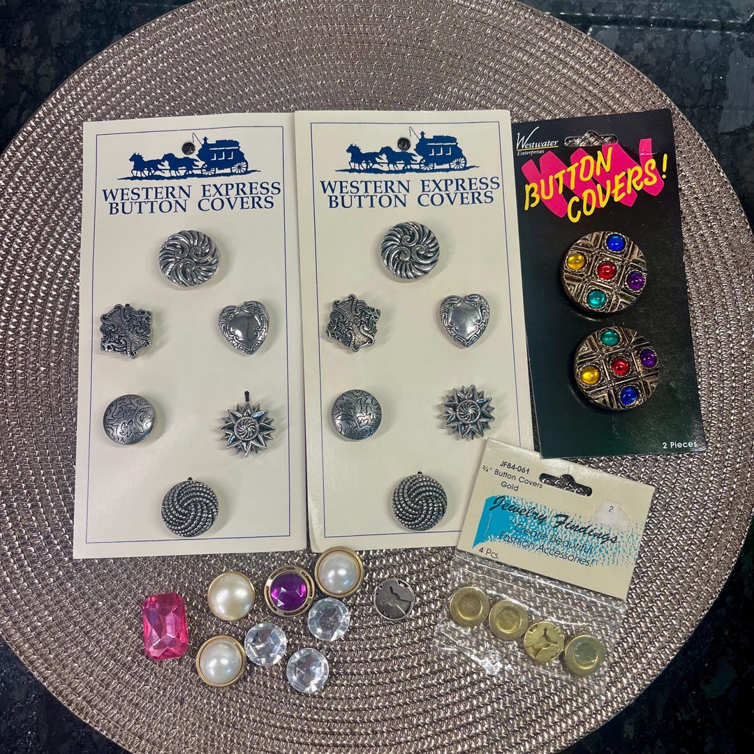 Vintage Button Covers – Western, Gemstone, Silver and Faux Pearl ...