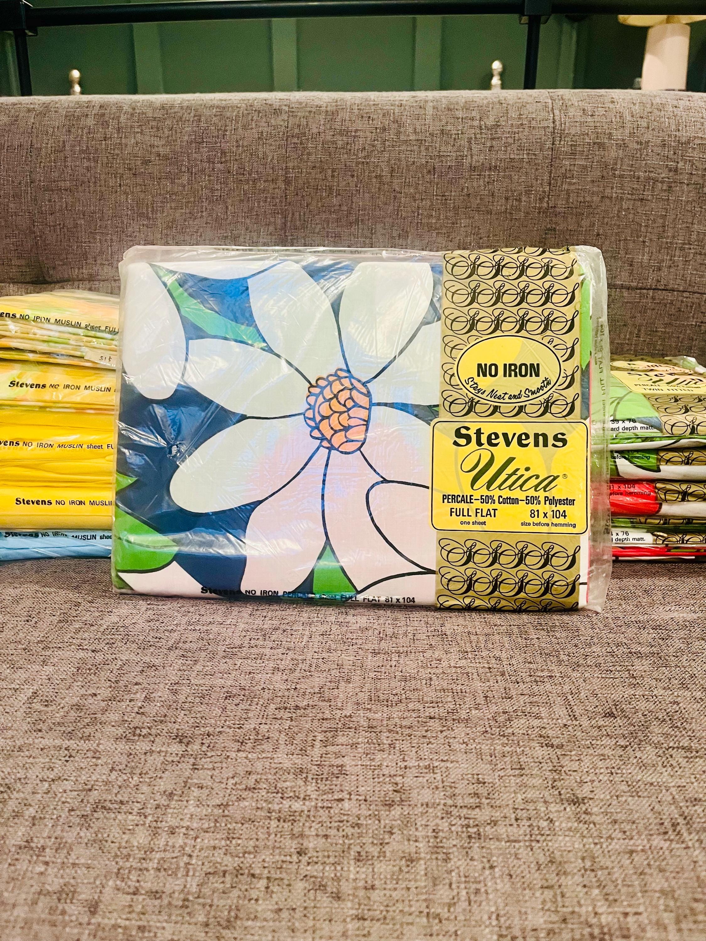 Vintage Stevens Utica Bedding/1970s Nos/percale/muslin/no Iron Bed ...