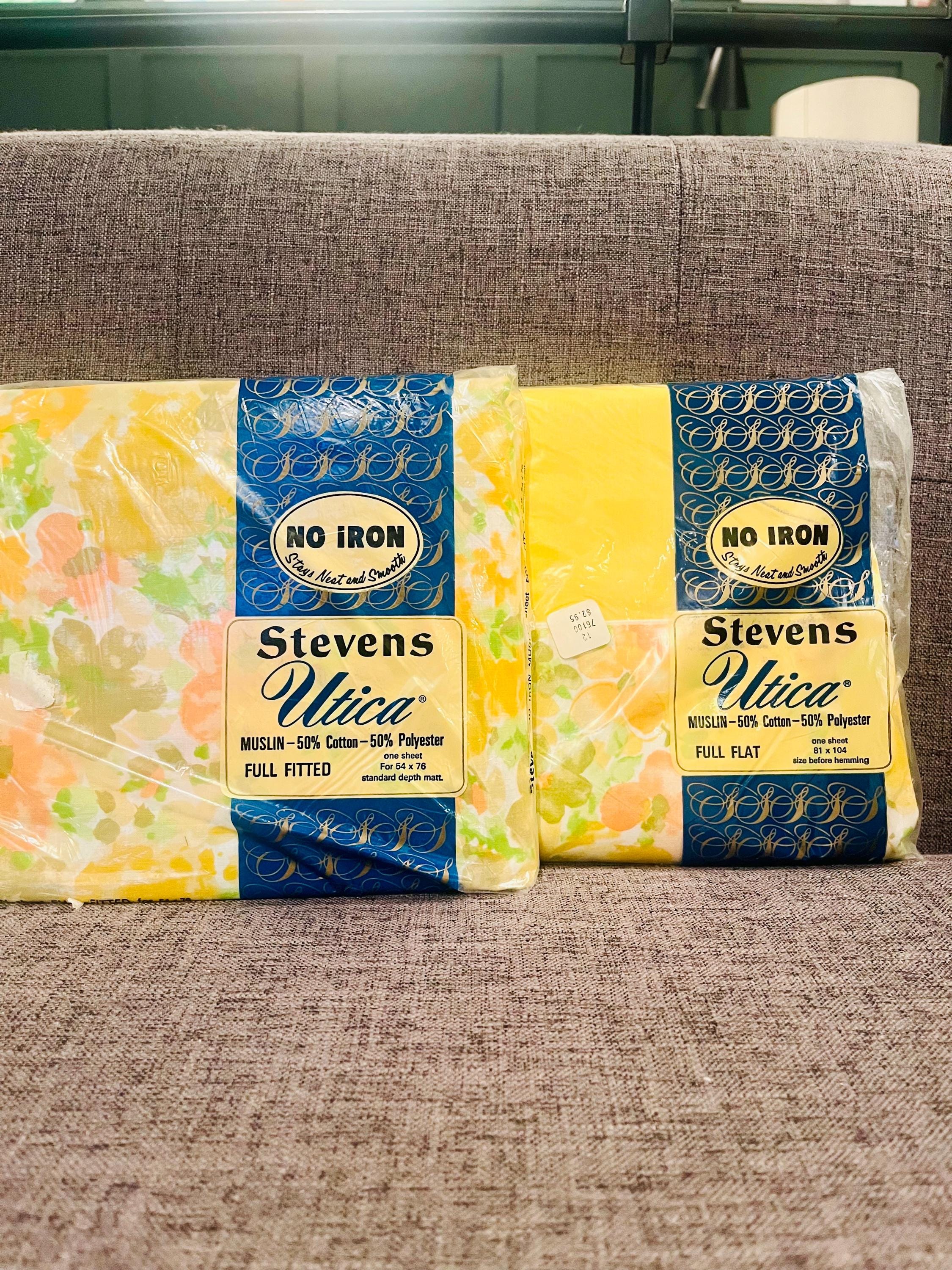 Vintage Stevens Utica Bedding/1970s Nos/percale/muslin/no Iron Bed ...