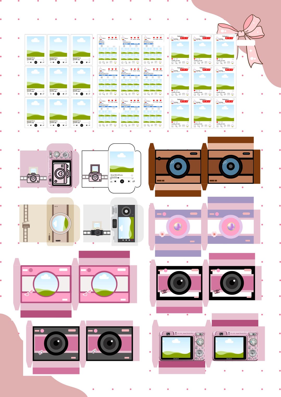 Ig-style IG -style Photo Card Template With Box and Envelope - Etsy