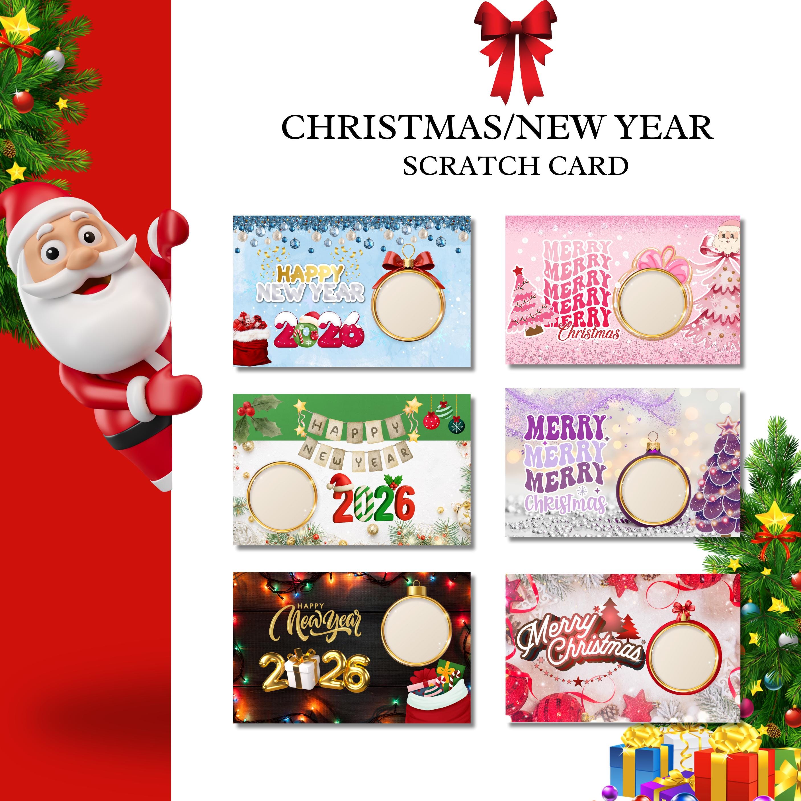 30pcs Christmas and New Year Scratch Card Template - Etsy