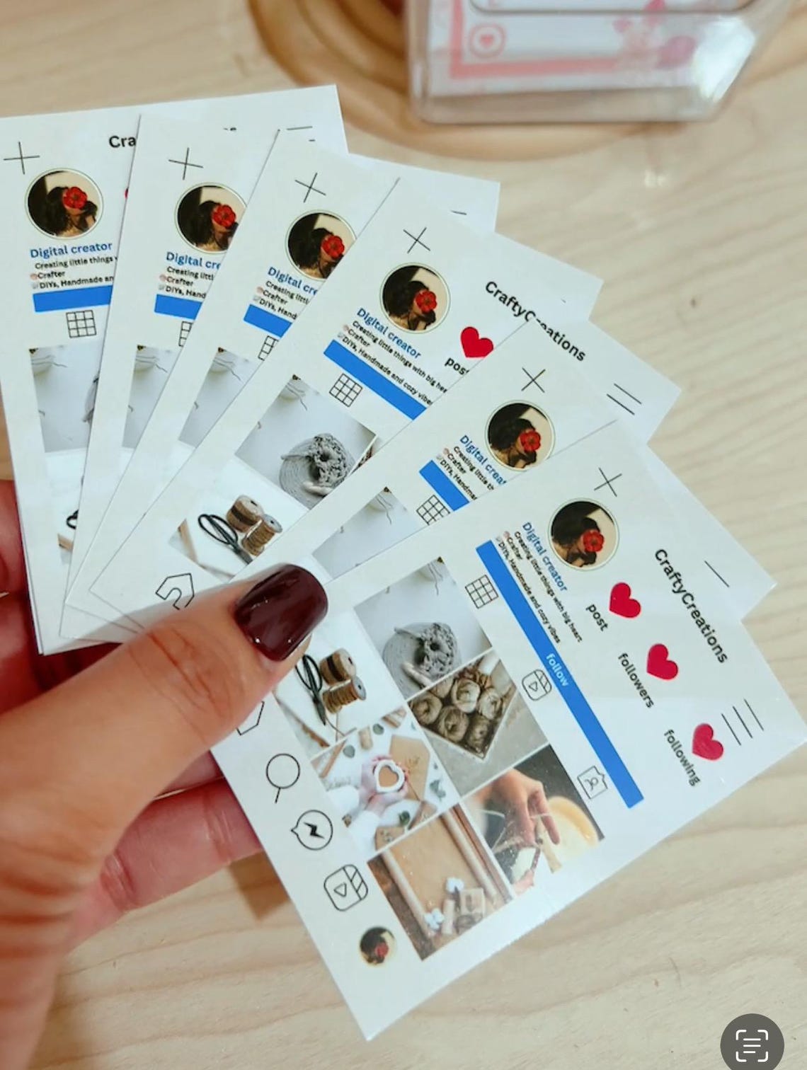 Ig-style IG -style Photo Card Template With Box and Envelope - Etsy