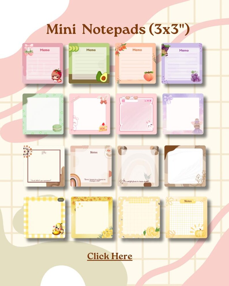 76 Printable Notepad/memopad Designs - Etsy