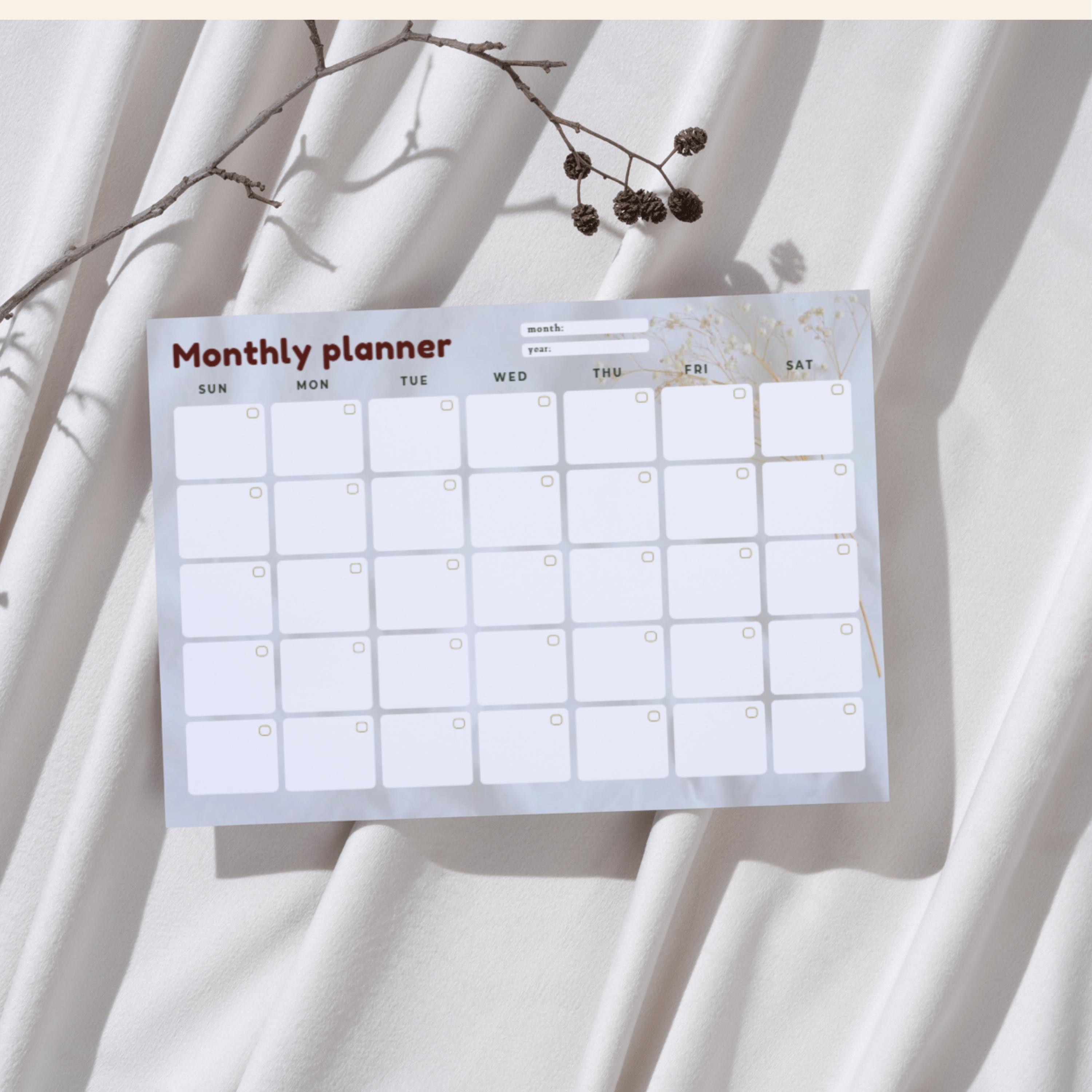Undated Monthly Planner - Etsy