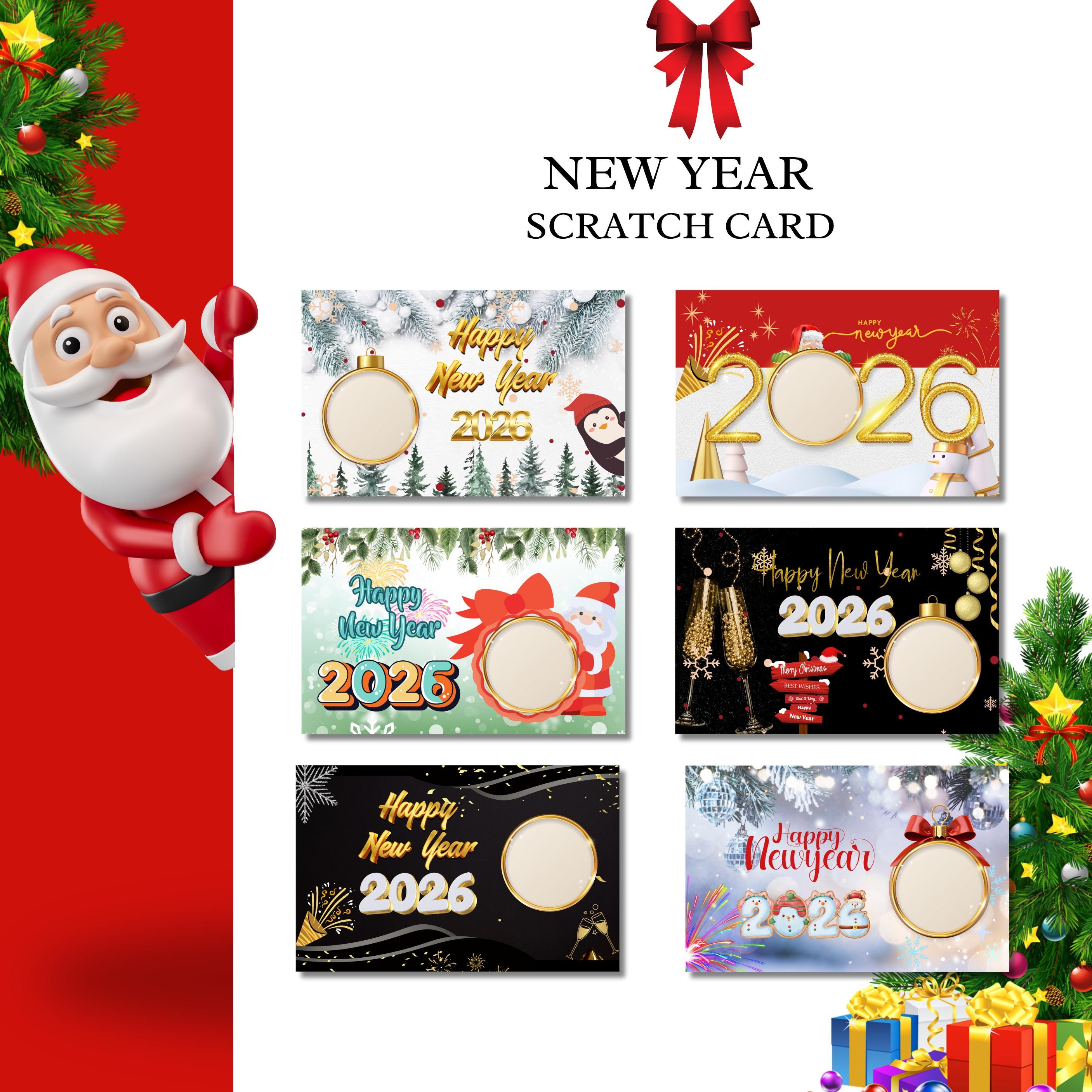 30pcs Christmas and New Year Scratch Card Template - Etsy