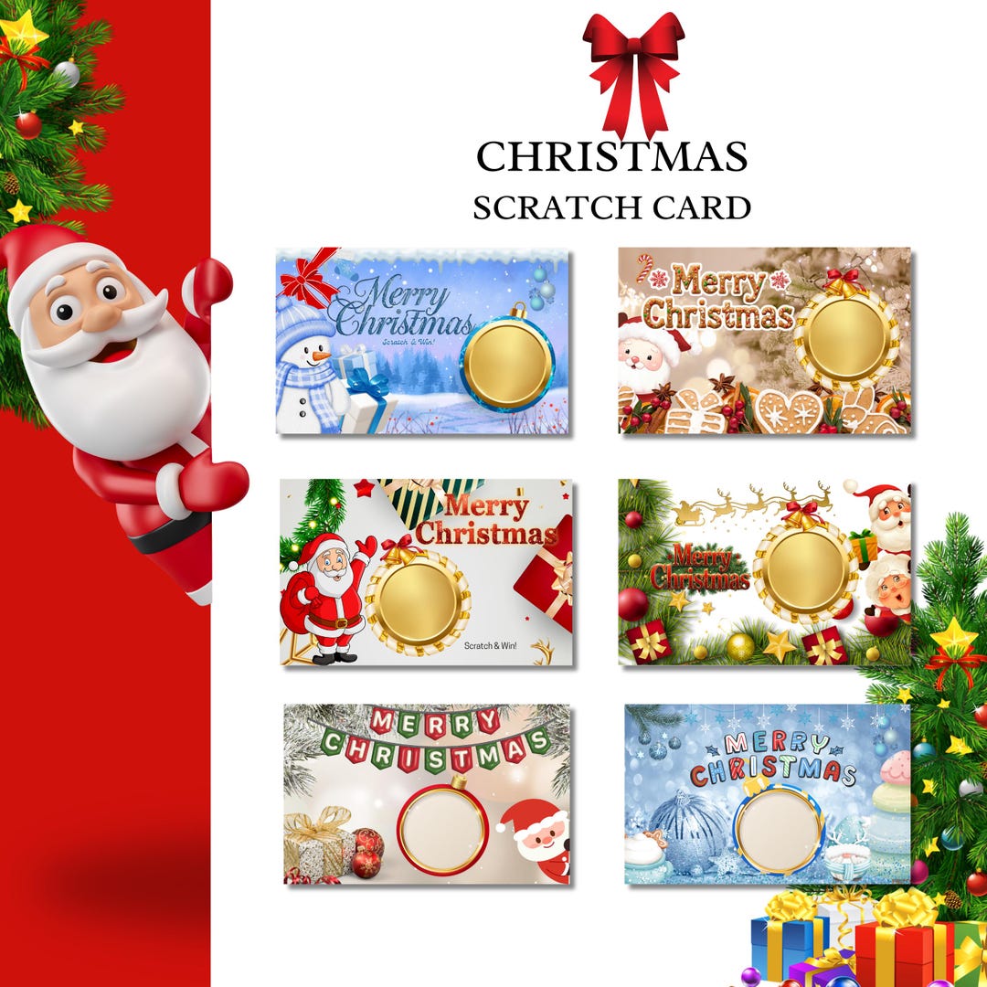 30pcs Christmas and New Year Scratch Card Template - Etsy