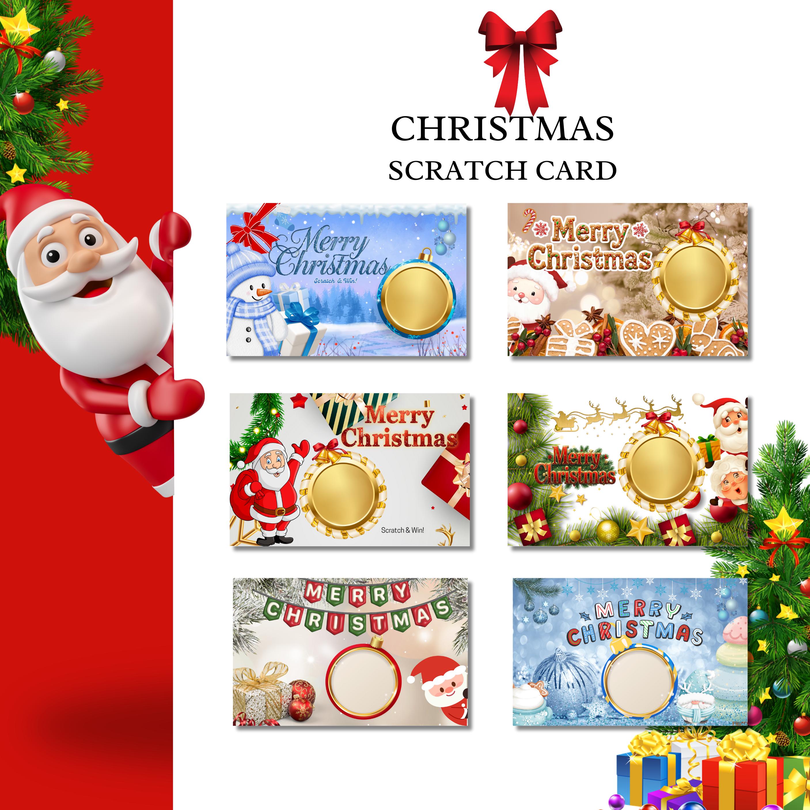 30pcs Christmas and New Year Scratch Card Template - Etsy