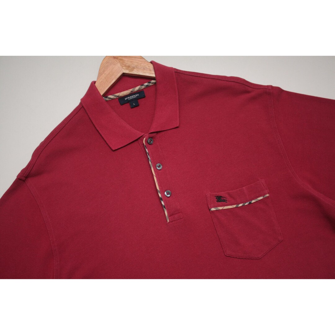 Burberry Red Nova Check Polo Men's L - Etsy