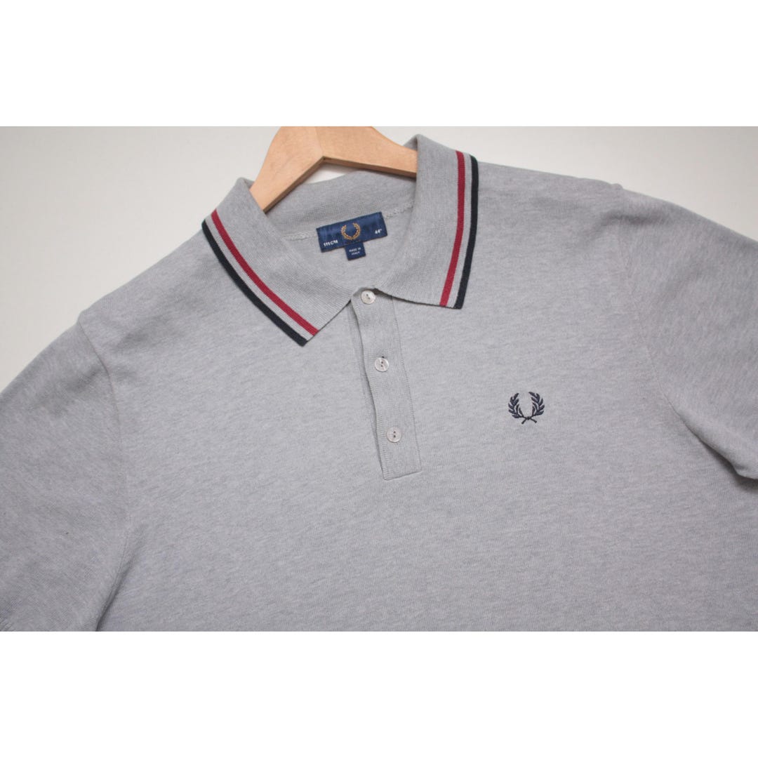 Fred Perry Grey Polo Men's Made in Italy - Etsy