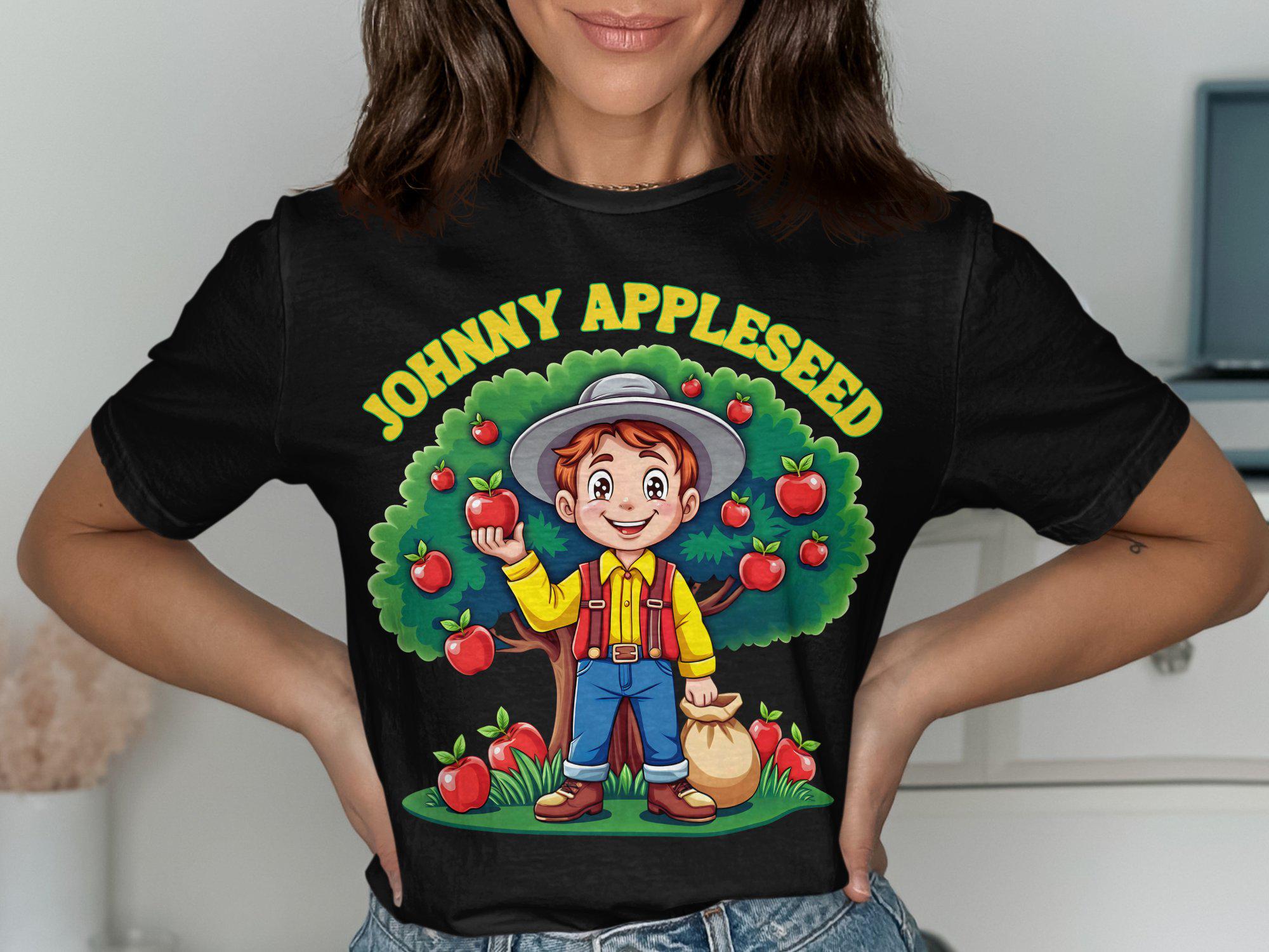 Johnny Appleseed Planting Apple Trees Design Print for Shirt PNG ...