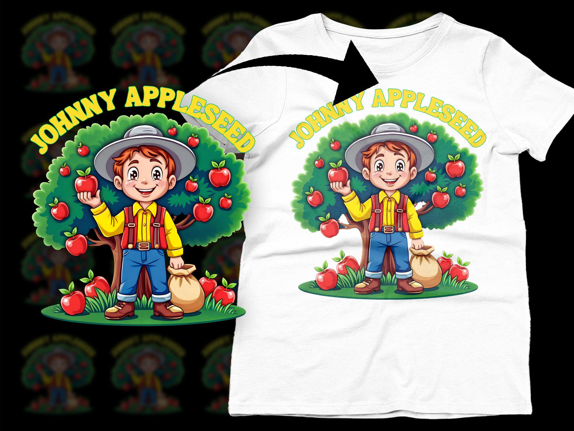 Johnny Appleseed Planting Apple Trees PNG: History Buff Gift (digital ...