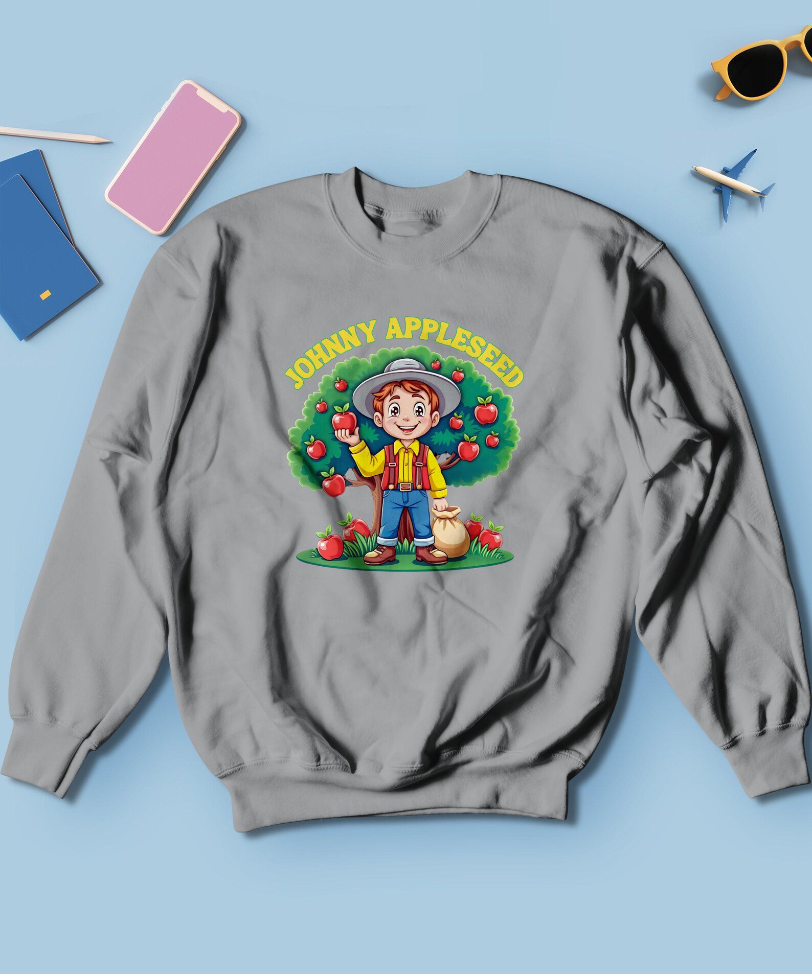 Johnny Appleseed Planting Apple Trees PNG: History Buff Gift (digital ...