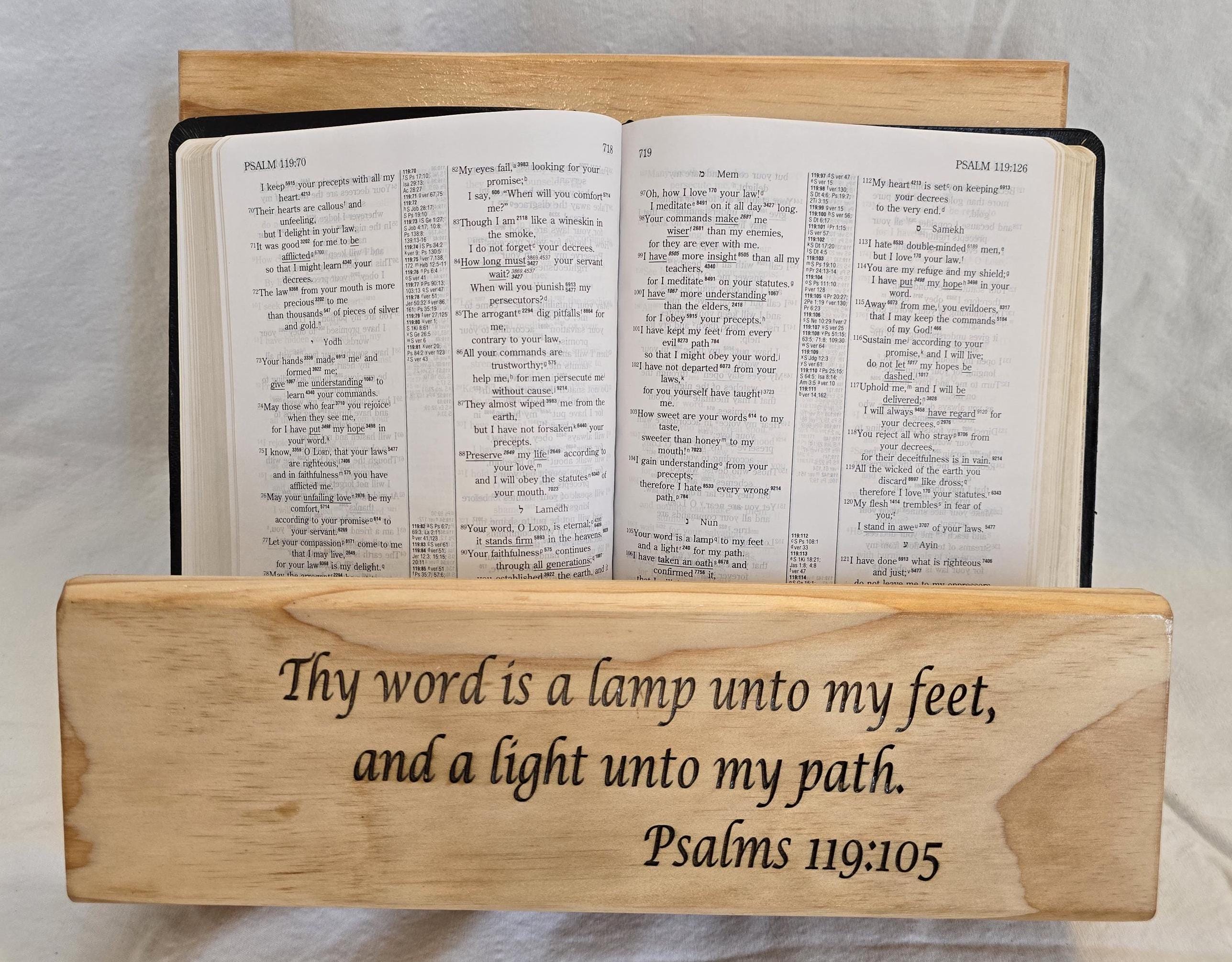 Engraved Bible/book Stand; Scripture; Wooden - Etsy