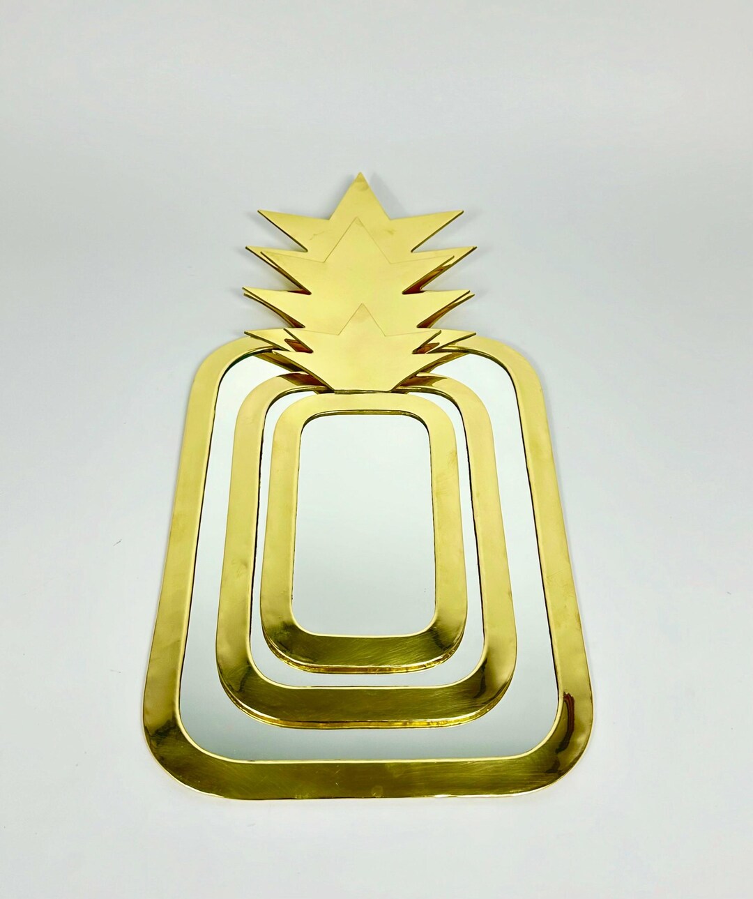 Set of Moroccan PINEAPPLE Mirrors (brass),wall Hanging Mirrors,unique ...