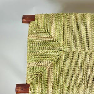 Moroccan Handwoven Bench – Boho Rustic Style, Natural Palm Leaf Seating ...