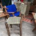 Handcrafted Moroccan Wooden Chair With Woven Palm Leaf Seat | Rustic ...