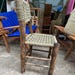Handcrafted Moroccan Wooden Chair With Woven Palm Leaf Seat | Rustic ...