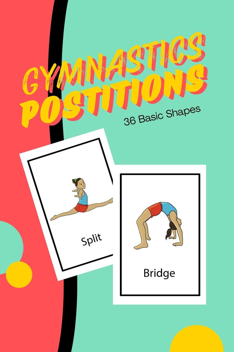 Gymnastics Flash Cards Digital Download 36 Basic Positions! - Etsy