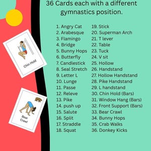Gymnastics Flash Cards Digital Download 36 Basic Positions! - Etsy