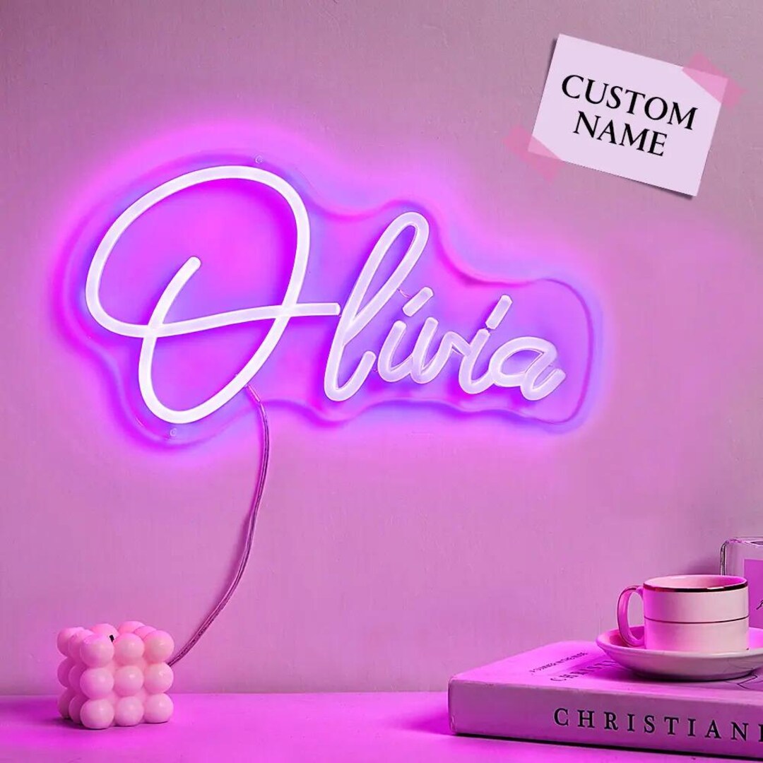 Custom Neon Sign Name Light: Nursery LED Wall Decor, With Multiple ...