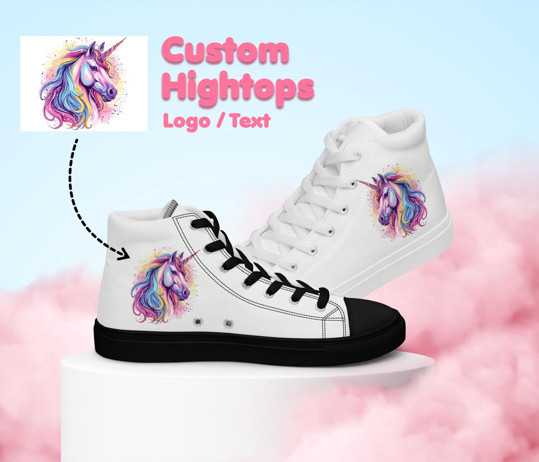 Custom Shoes Hightops, Personalized Canvas Sneakers for Mens Womens ...