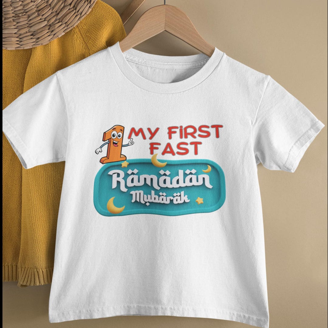 My First Ramadan Mubarak Kids Tshirt, My First Fast Islamic Tee ...