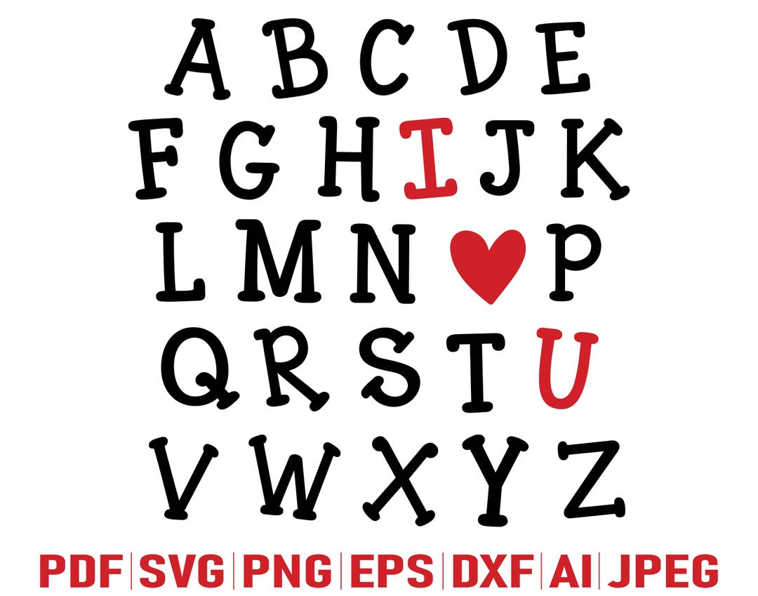 ABC I Love You Svg, ABC Svg, Valentine's Day SVG for Kids, Valentine ...