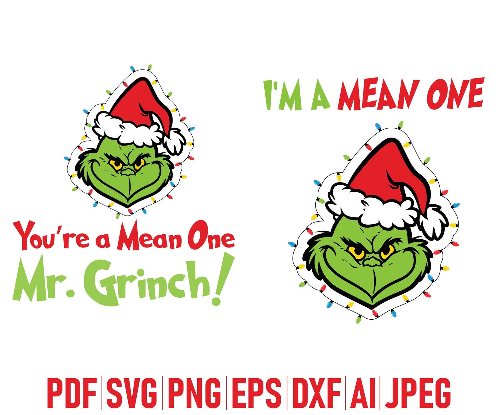 You're Mean One Mr. Grinch SVG, I'm a Mean One Png, Mr. Grinch SVG ...