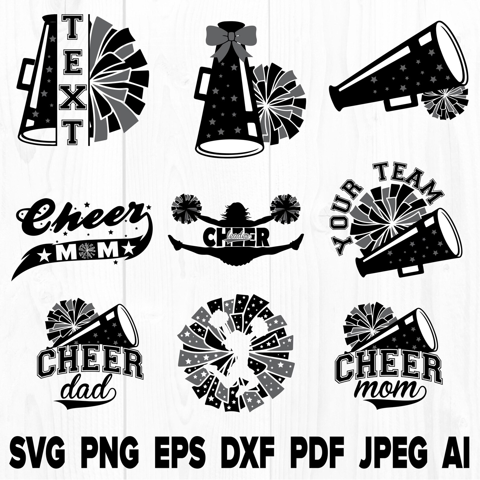 Cheer SVG Bundle,cheer Silhouette,cheer Svg,cheerleader,cheerleading ...