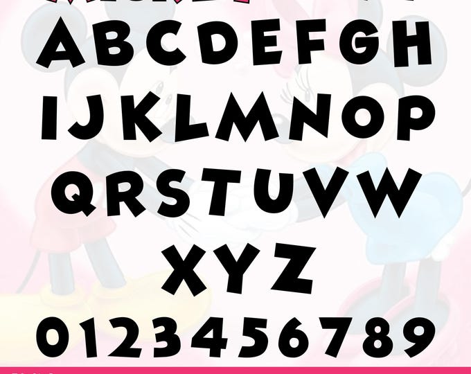 Mickey Mouse Font & Numbers - Etsy Canada
