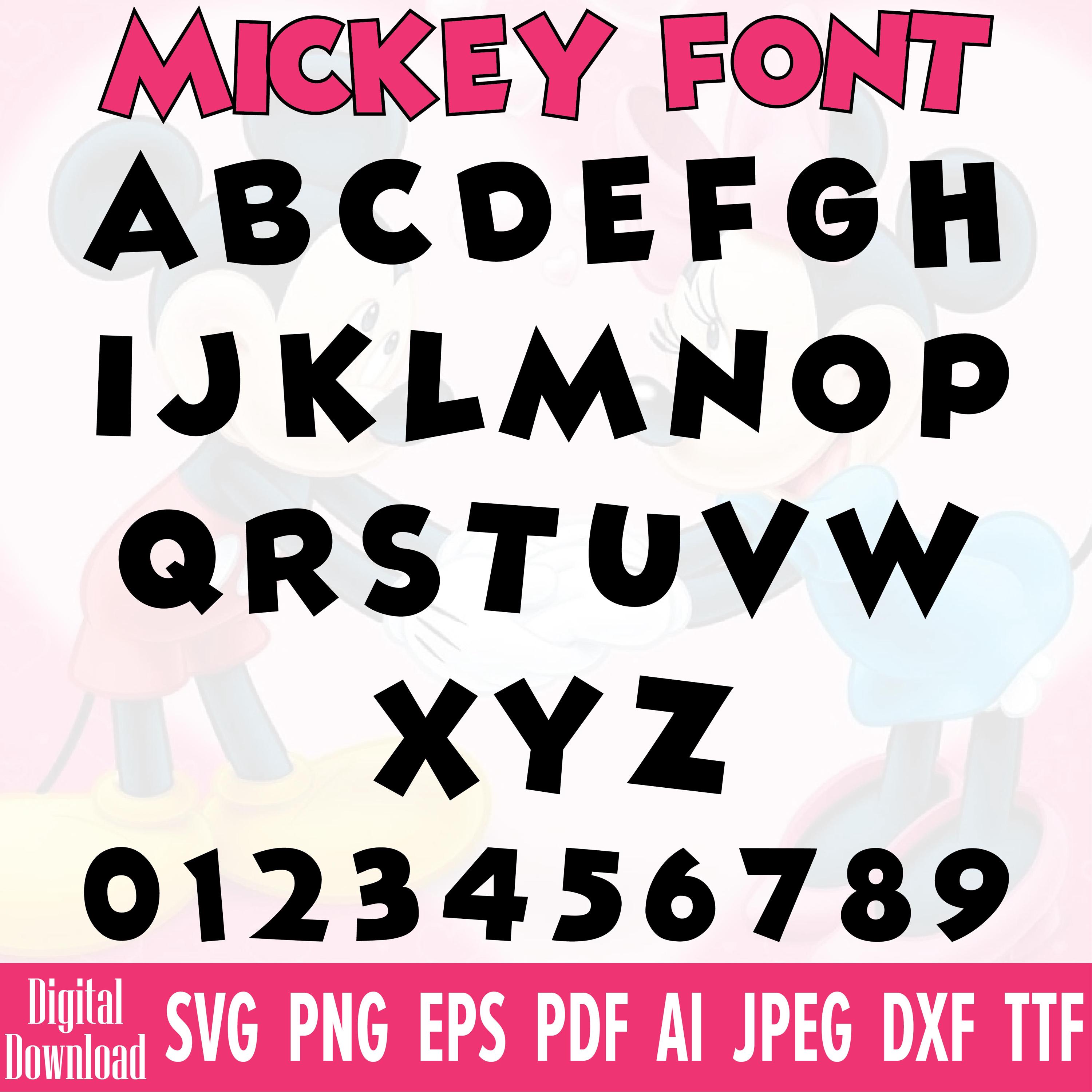 Mickey Font Svg, Mickey Mouse Letters, Mickey Minnie Font, Mouse Font ...