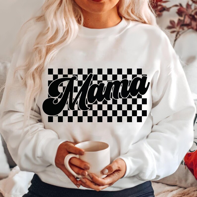 Checkered Mama PNG, Mama Checkered Shirt Svg, Retro Checkered Mama Png ...