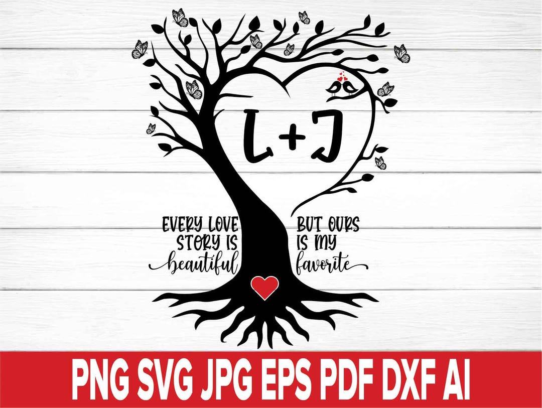 Love Tree SVG, Valentine Tree Svg, Valentines, February, Love, Birds ...