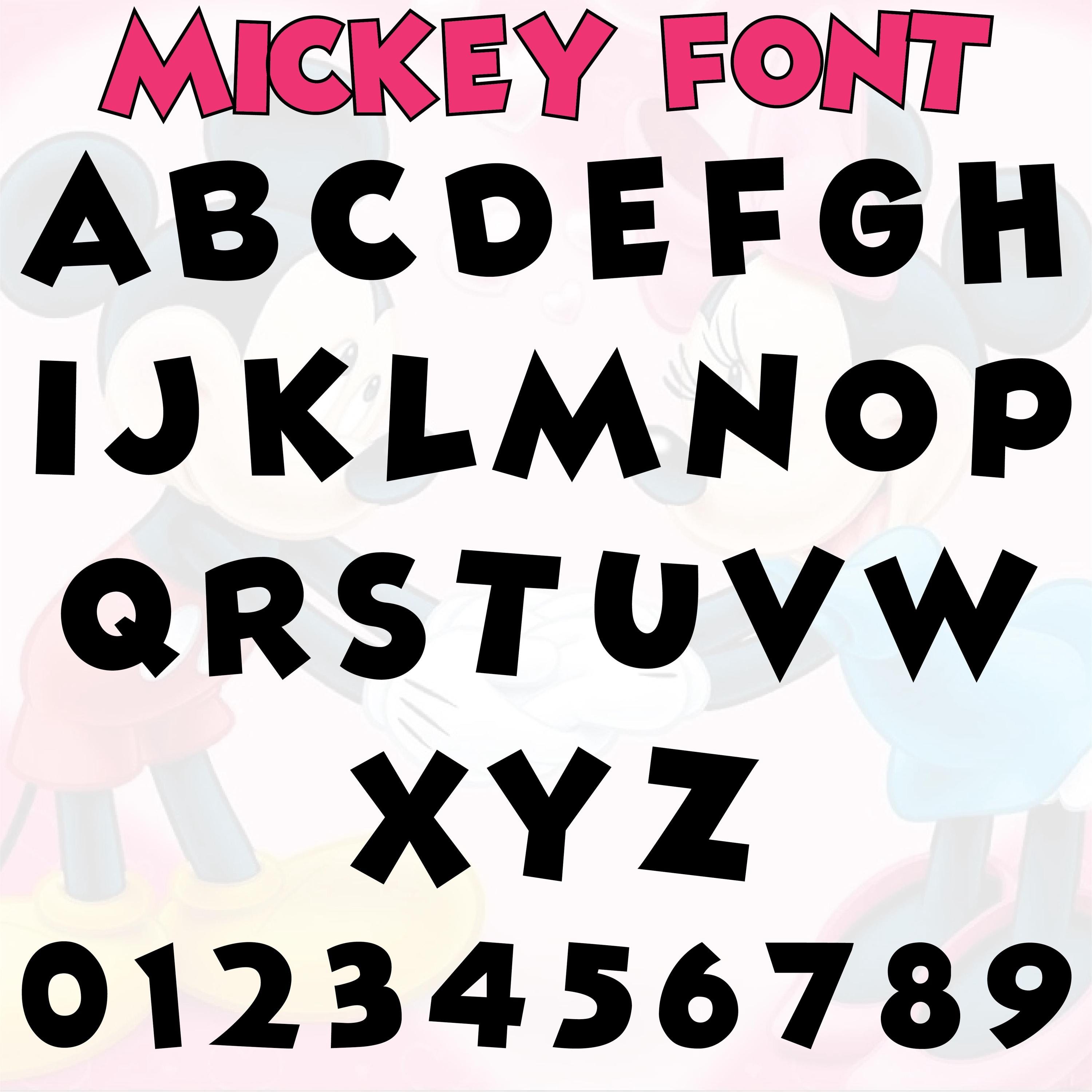 Mickey Font Svg, Mickey Mouse Letters, Mickey Minnie Font, Mouse Font ...