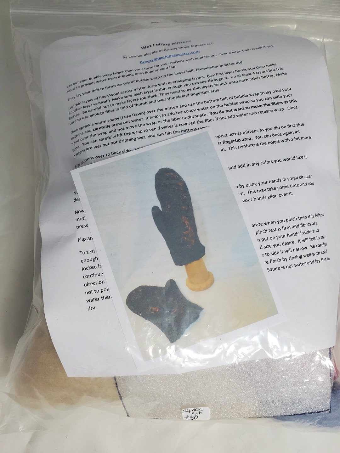 Felting Mittens Kit Adult Mittens Kit Alpaca Felt Kit DIY - Etsy