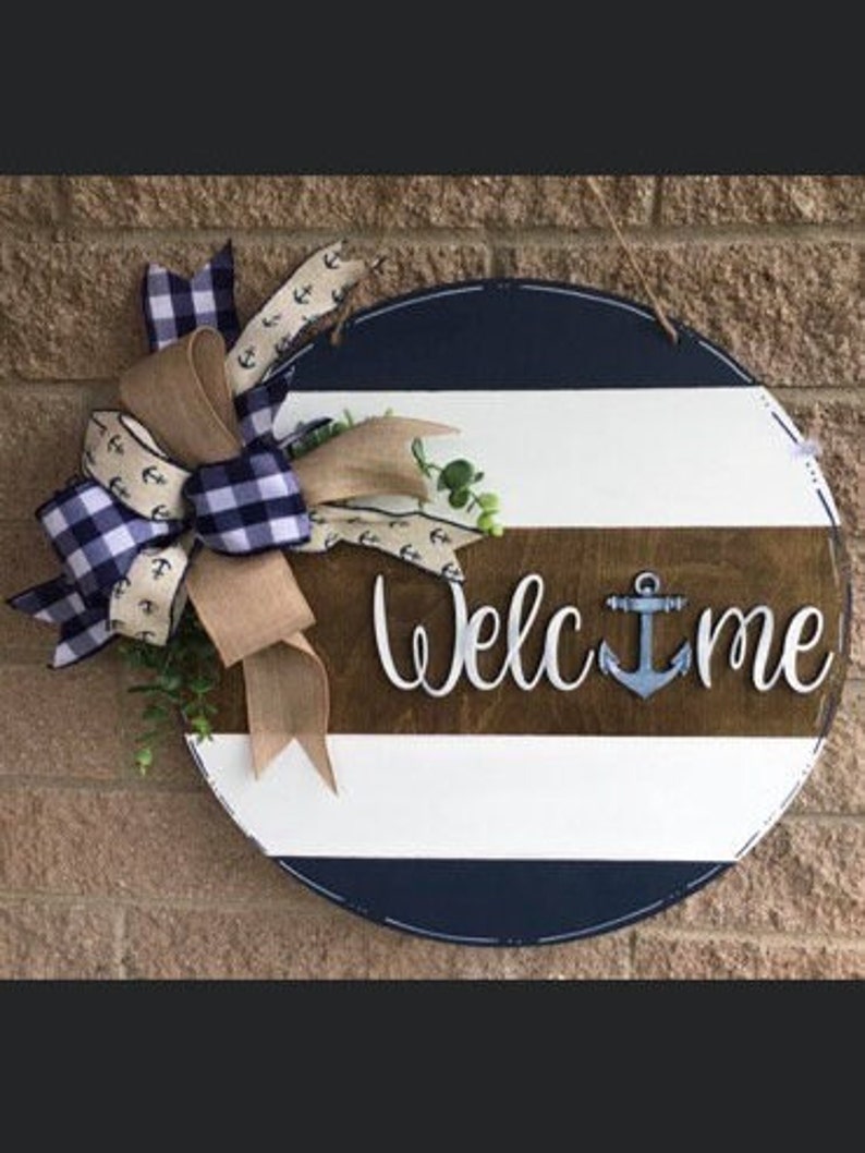 Welcome Anchor Door Sign Hanger Welcome Door Hanger | Etsy