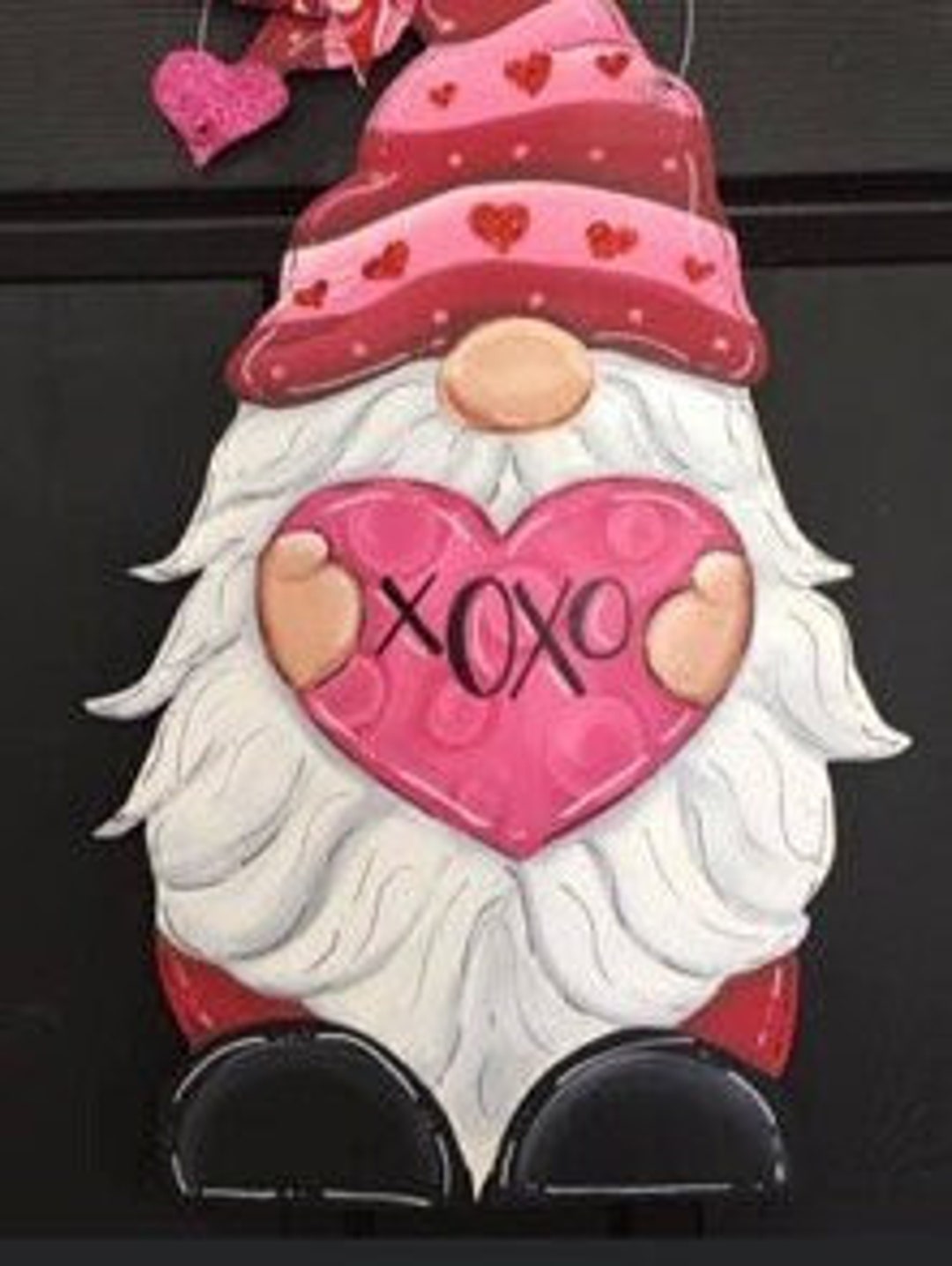 Gnome Door Hanger Valentines Day February Love Fun Cute Red & Pink - Etsy