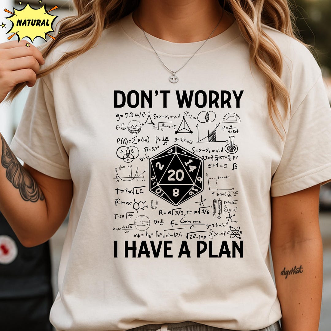 Funny D20 Dice Math Physics Equations Shirt - Nerdy Dungeon Master ...